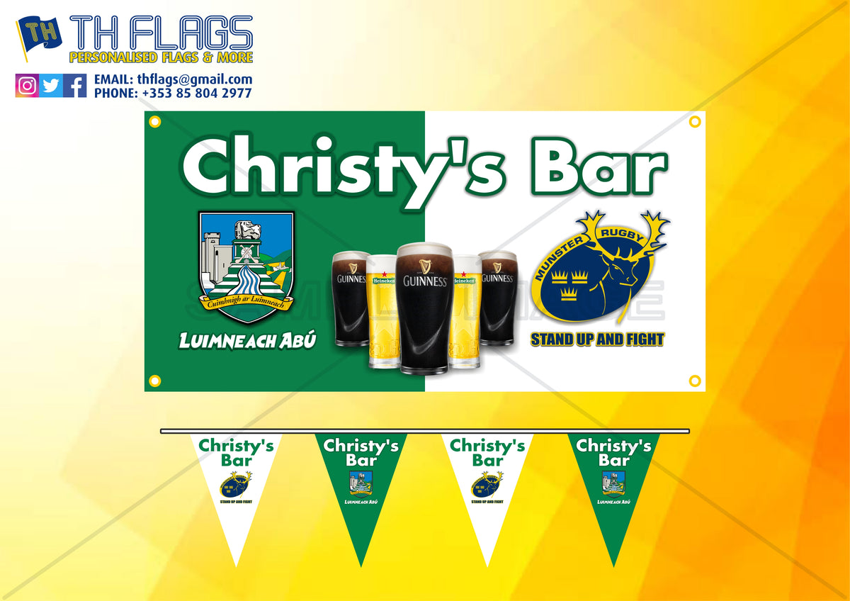 Customised Outdoor/Indoor Bar Flags – TH Flags